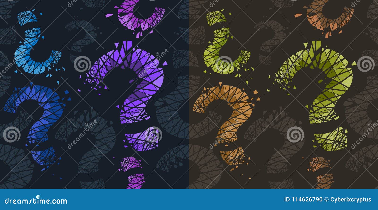 Broken Question Mark Exploding, Query Breaking To Pieces, Vector ...