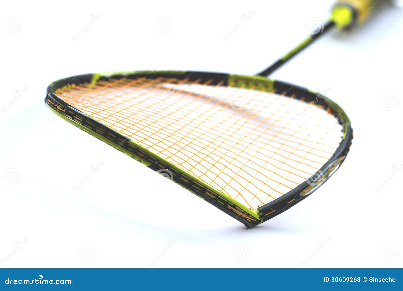 Broken racket on white stock photo. Image of damaged - 30609268