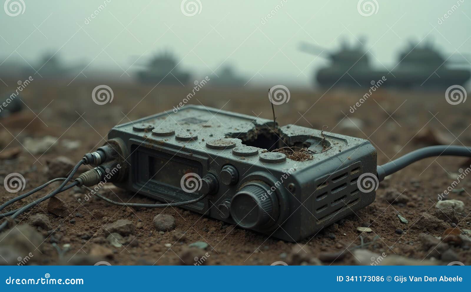 Broken Radio Transmitter on Battlefield Wires Exposed Buttons Smashed ...