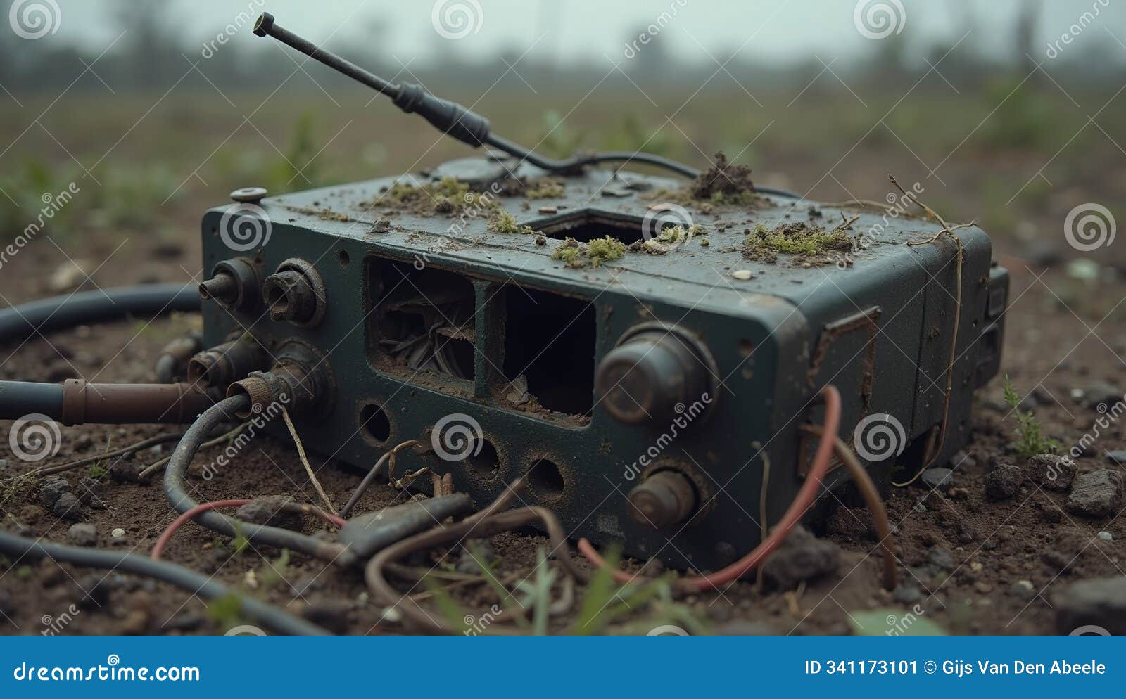 Broken Radio Transmitter on Battlefield Wires Exposed Buttons Smashed ...