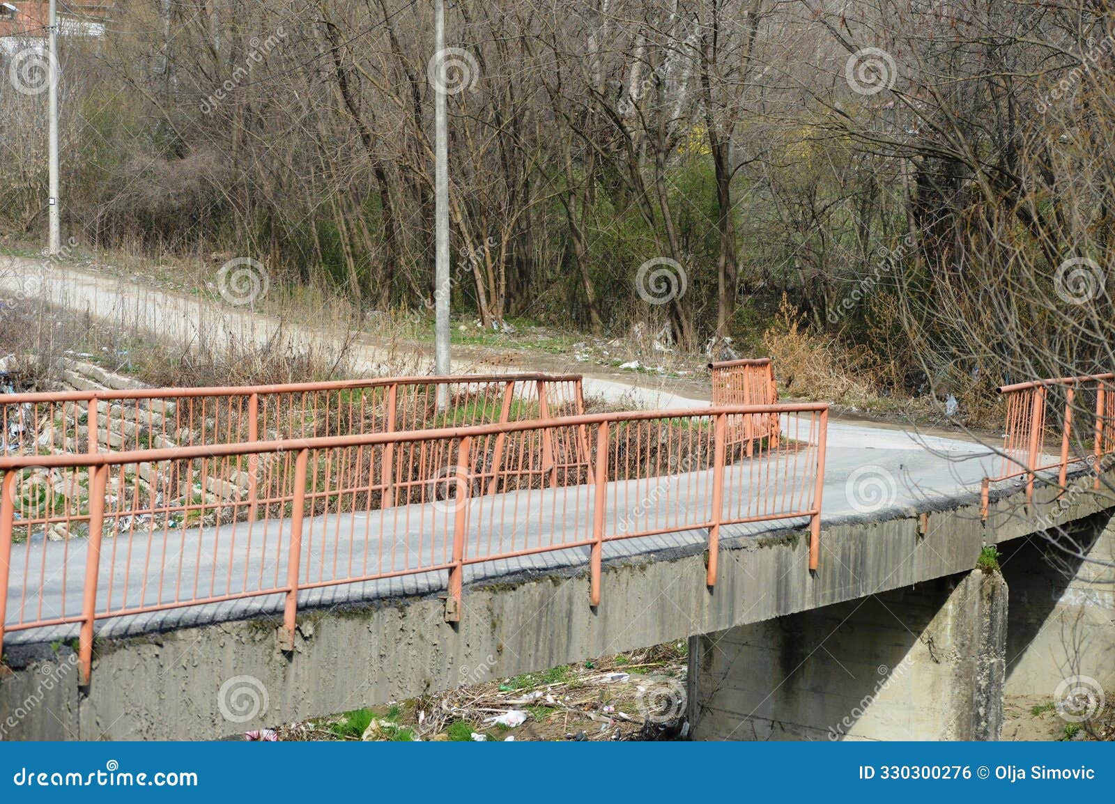 Broken Railing of the Bridge Stock Photo - Image of broken, reservoir ...