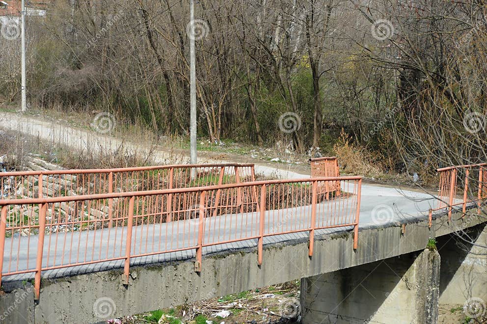 Broken Railing of the Bridge Stock Photo - Image of broken, reservoir ...