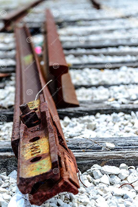 Broken railroad tracks stock image. Image of switch, spikes - 41194475