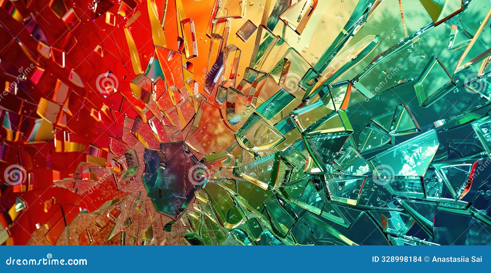 Broken rainbow glass stock illustration. Illustration of fractured ...
