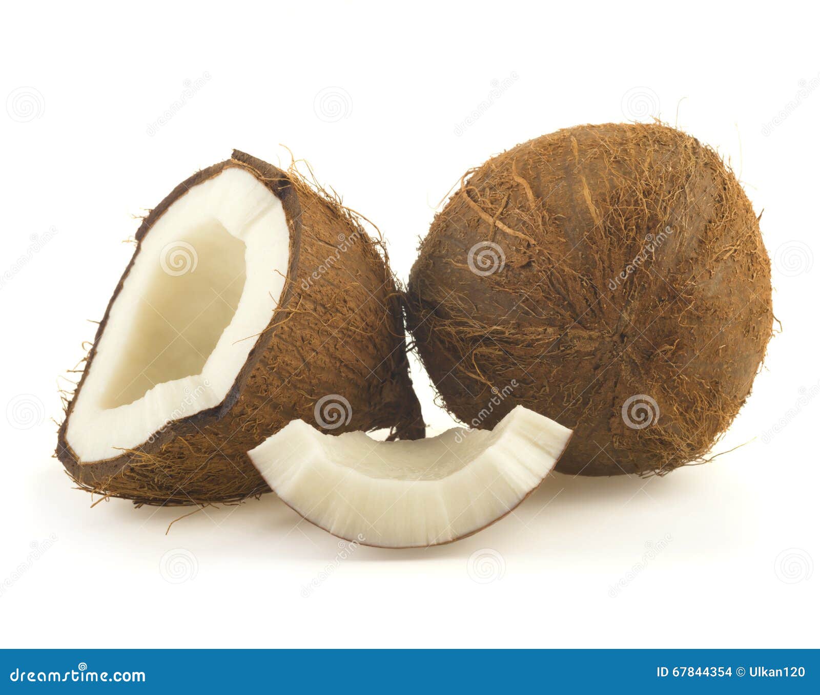 Broken raw ripe coconut stock photo. Image of food, coconut - 67844354