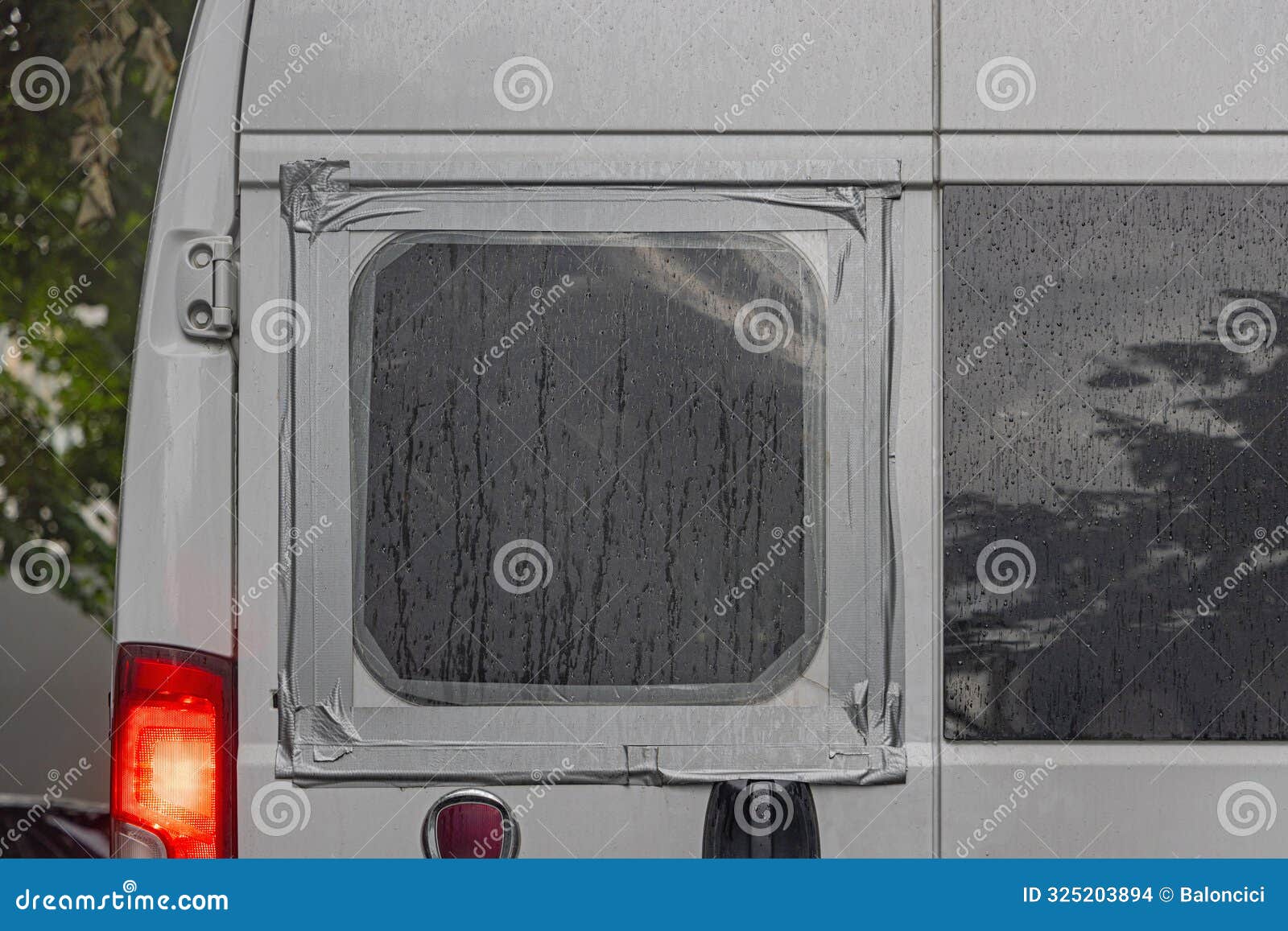 Broken Rear Window Van stock photo. Image of serbia - 325203894