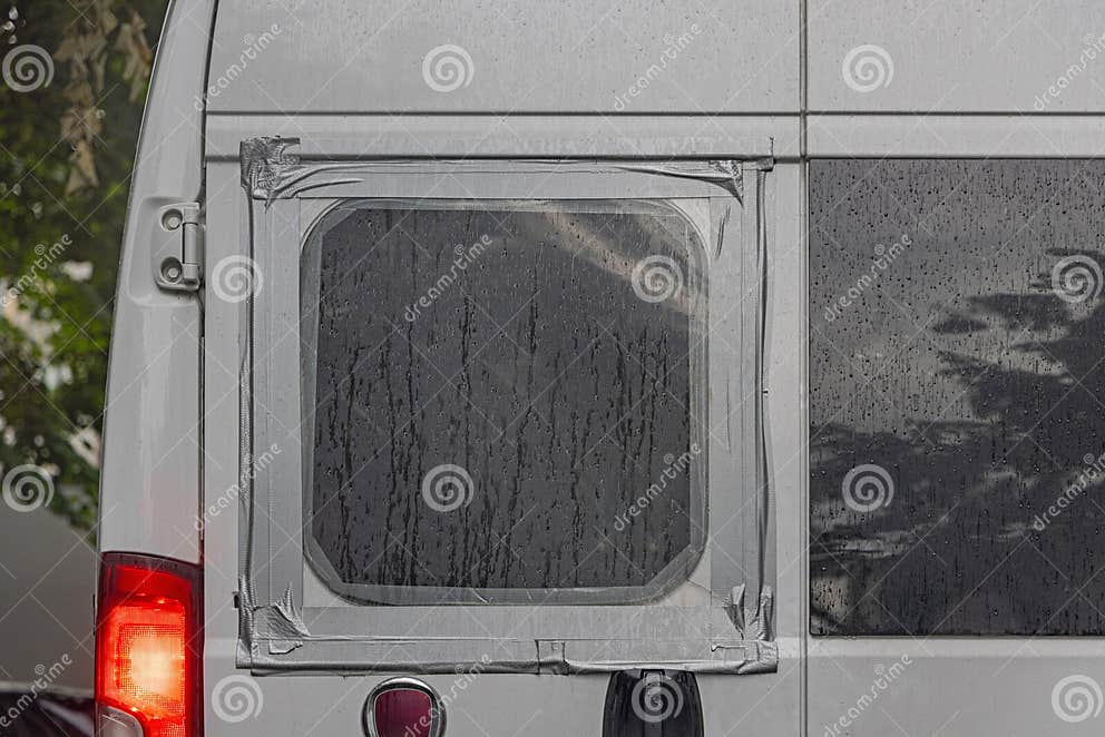 Broken Rear Window Van stock photo. Image of serbia - 325203894