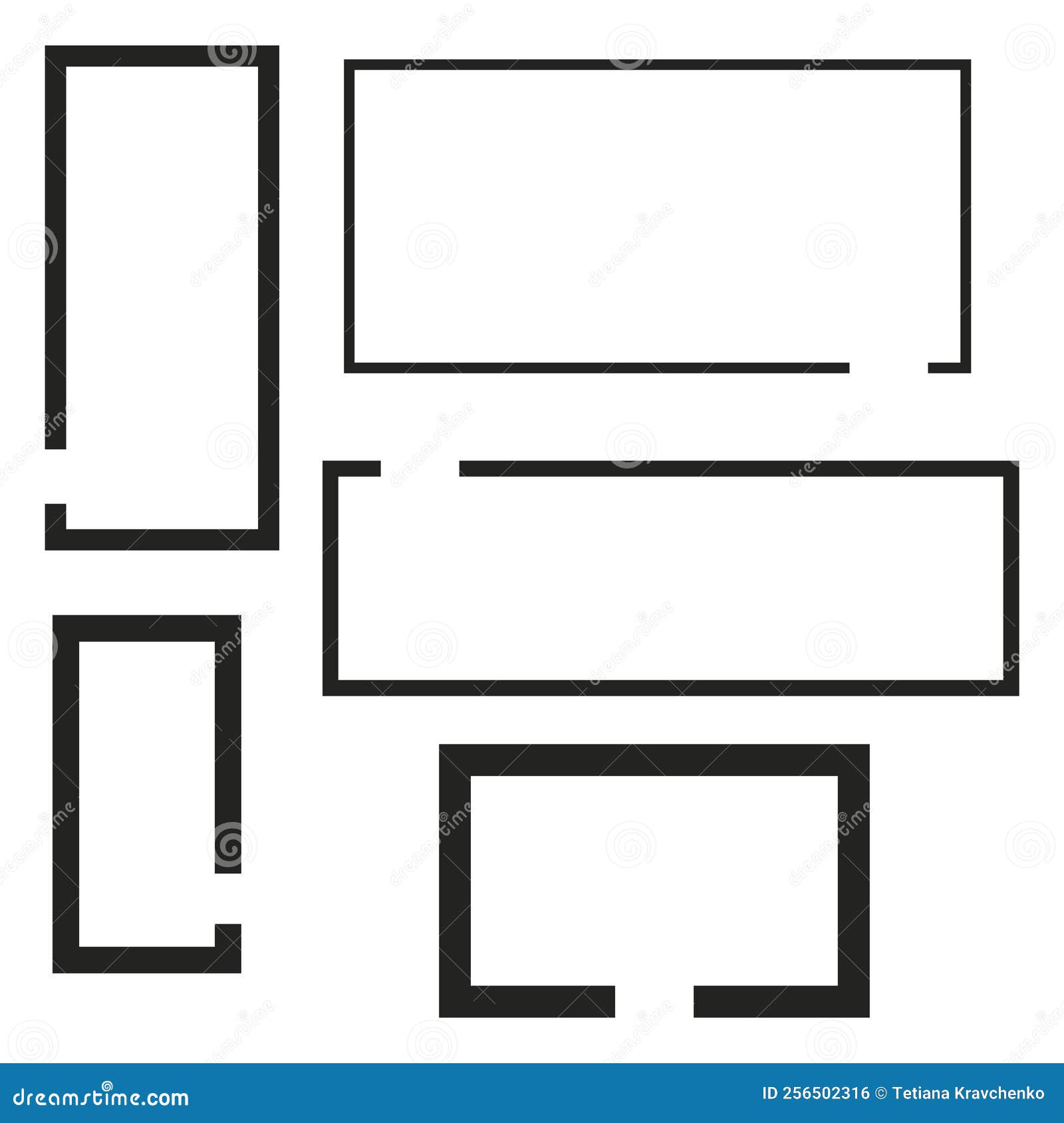 Broken Rectangles. Edge Frame. Vector Illustration. Stock Image Stock ...