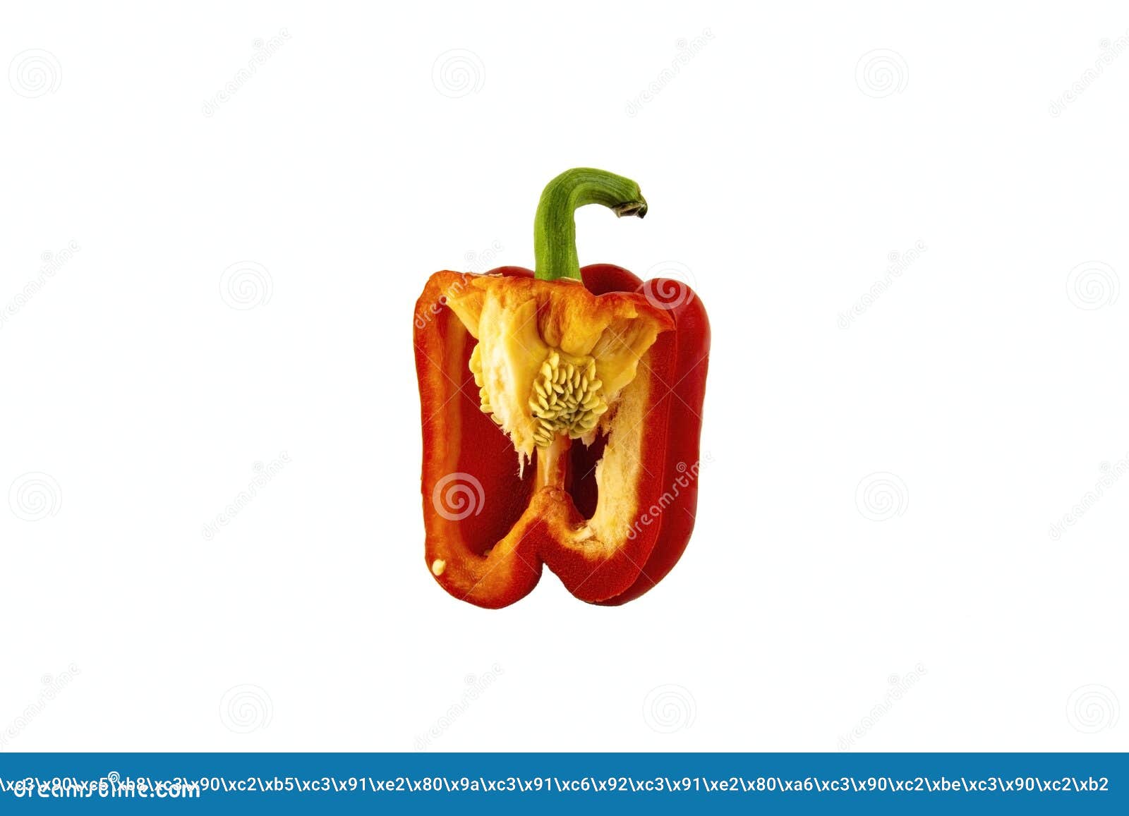 Broken red bell pepper. stock photo. Image of melted - 214691084
