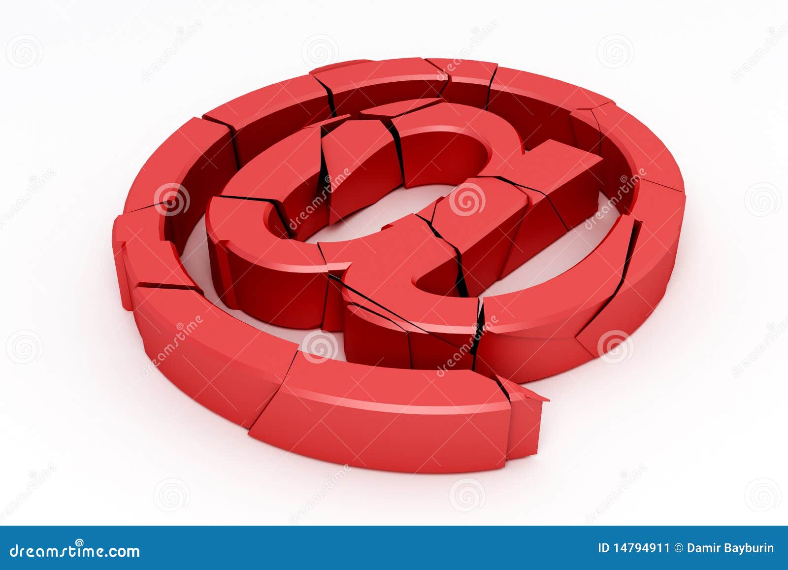 Broken red e-mail sign stock illustration. Illustration of concepts ...
