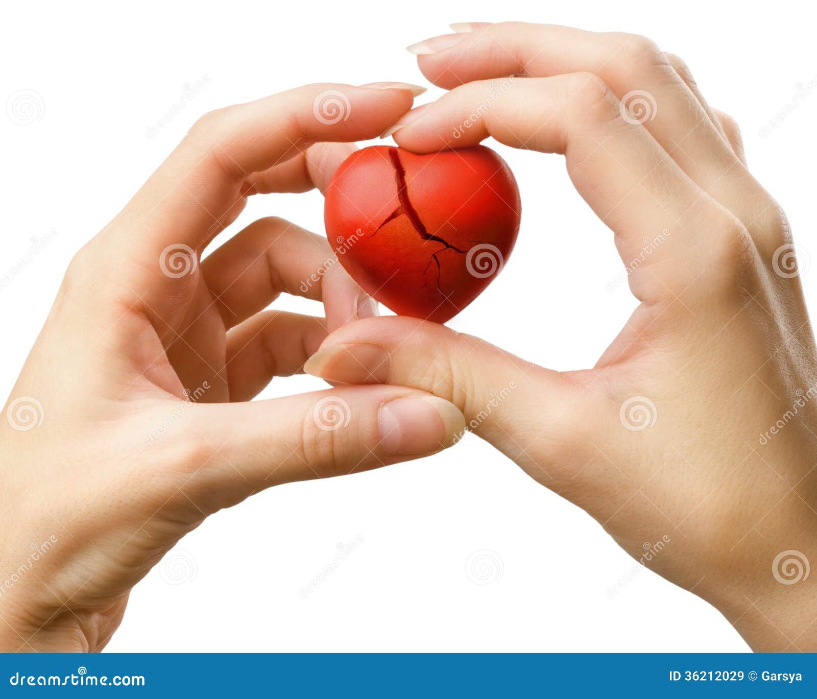 Broken red heart in hands stock image. Image of concept - 36212029