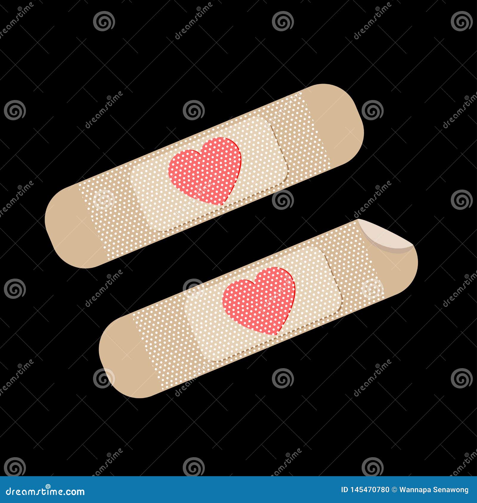 Heart In Bandages Large Size Icon For Emoji Smile Vector Illustration ...