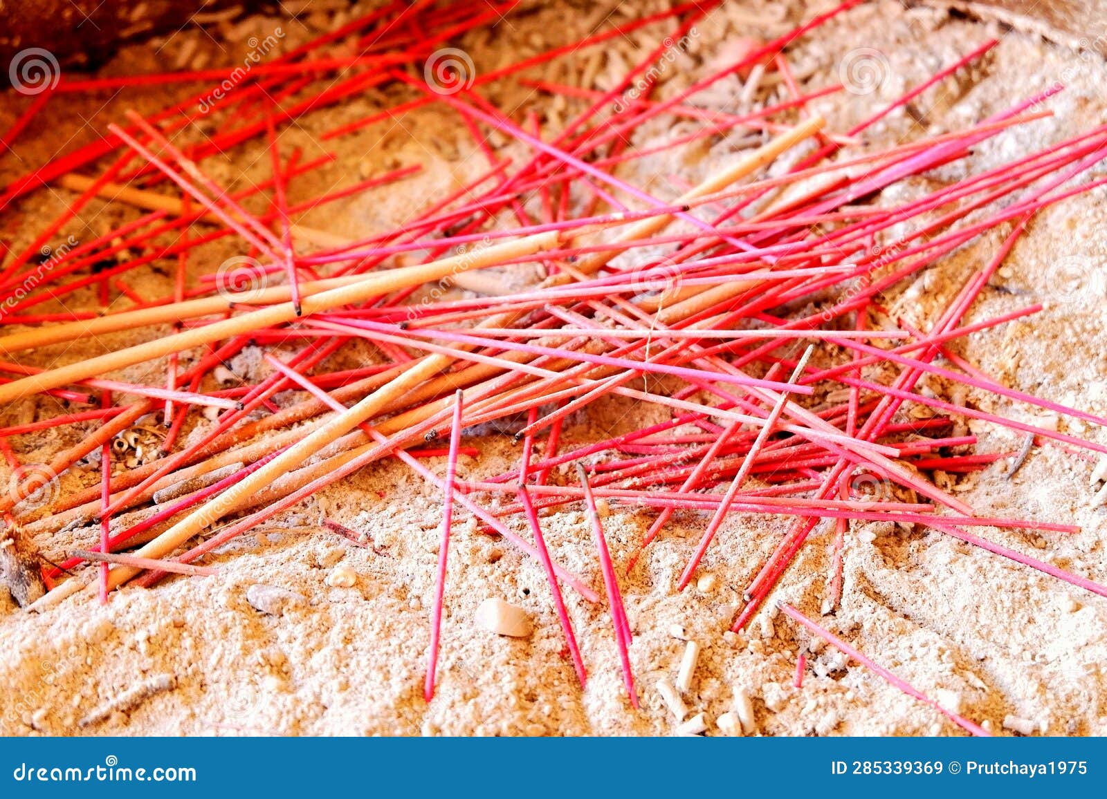 Broken Red Incense Sticks on the Ashes Stock Image - Image of material ...