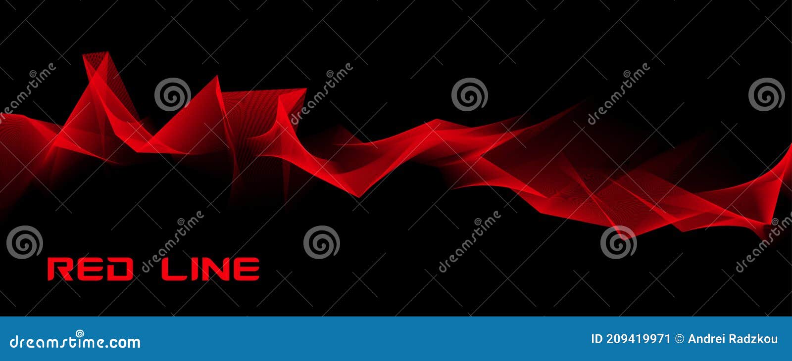 Broken Red Line on Black Background. Vector Graphic Stock Vector ...