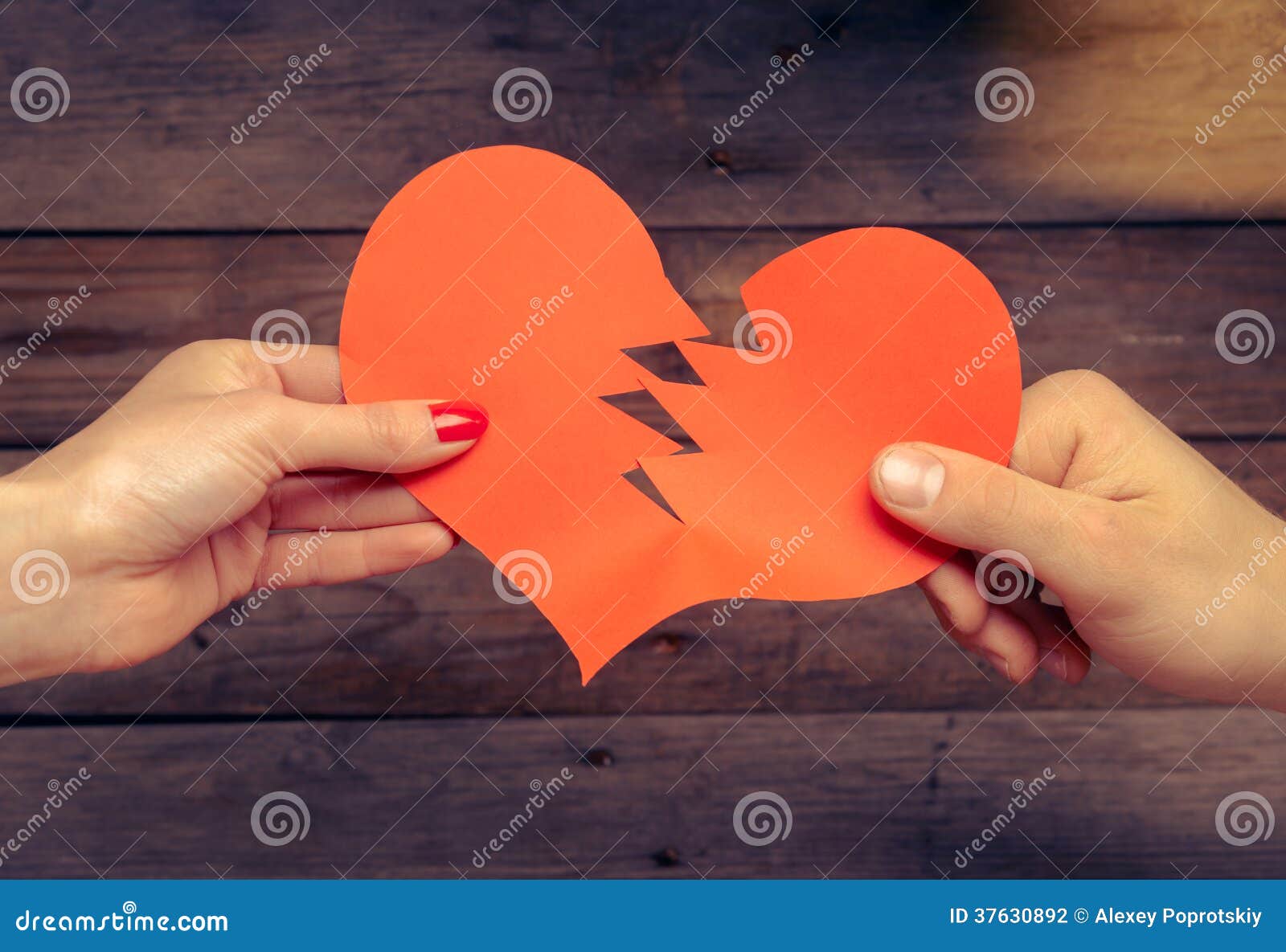Broken red paper heart stock photo. Image of paper, caucasian - 37630892