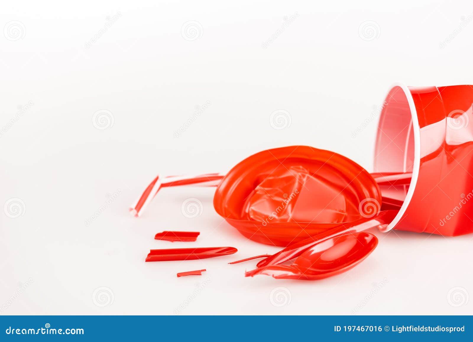 Broken Red Plastic Objects on White Stock Photo - Image of rubbish ...