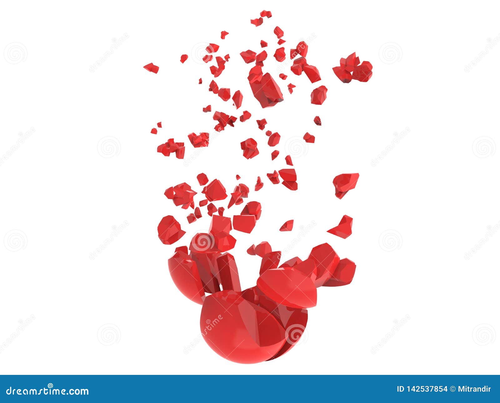 Broken Red Sphere into Many Pieces Stock Illustration - Illustration of ...