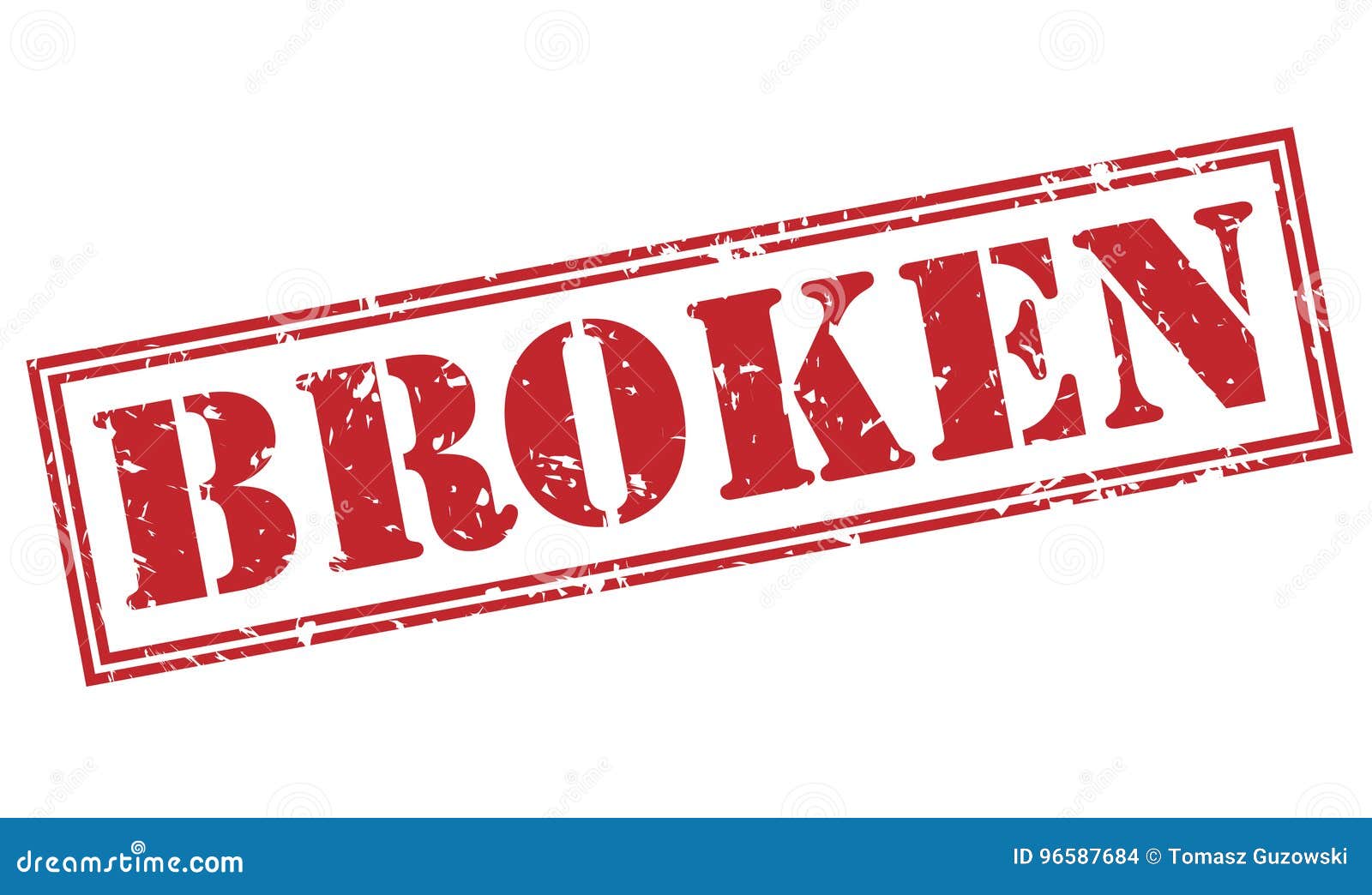 Broken red stamp stock illustration. Illustration of icon - 96587684