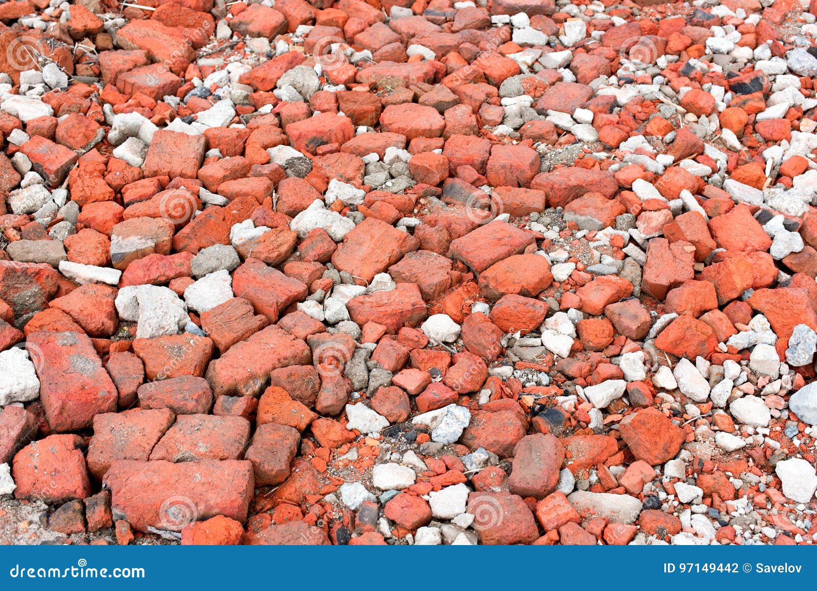 Broken Red and White Bricks Stock Photo - Image of background ...