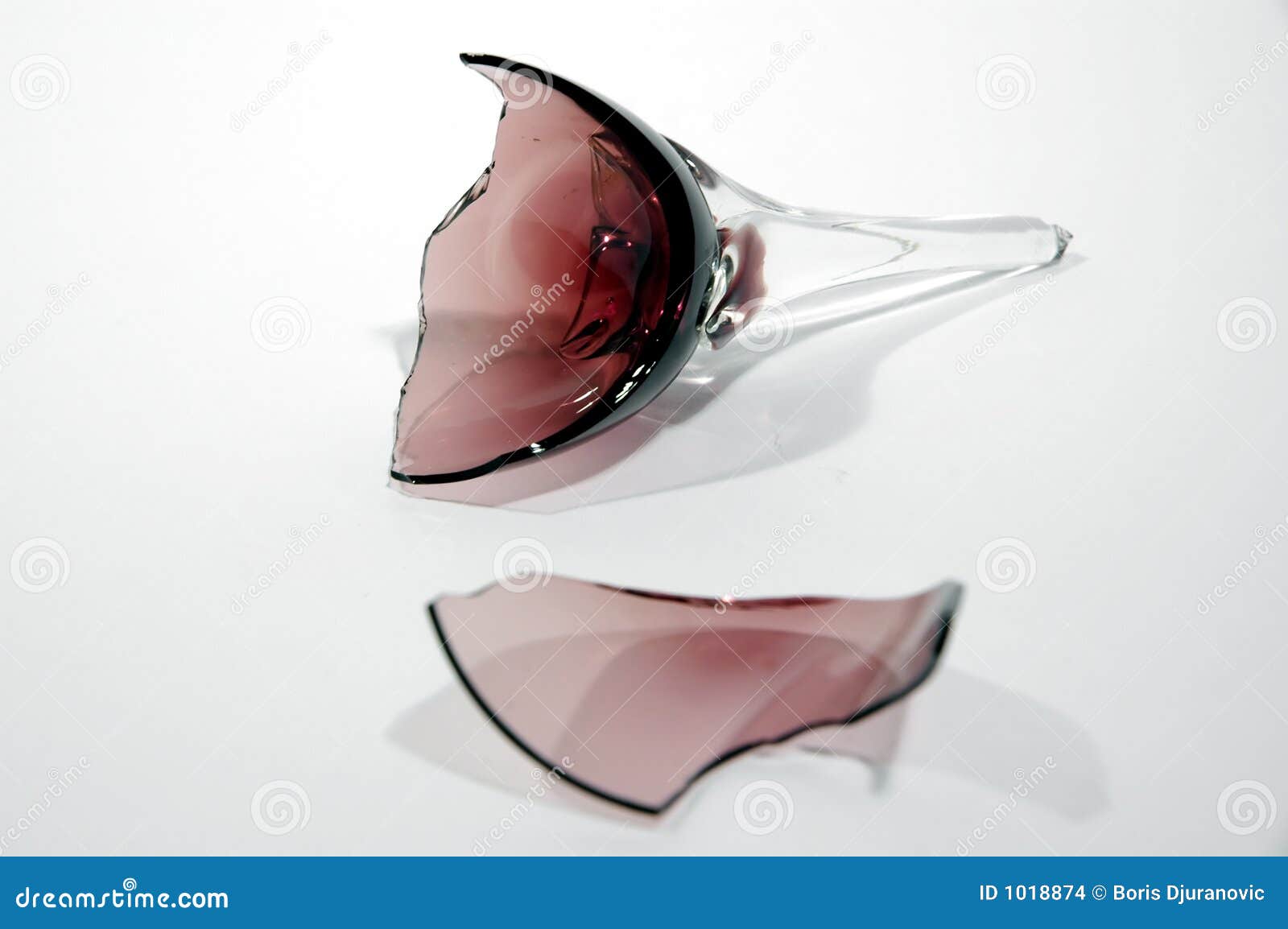 Broken red wine glass stock photo. Image of birthday, romance - 1018874