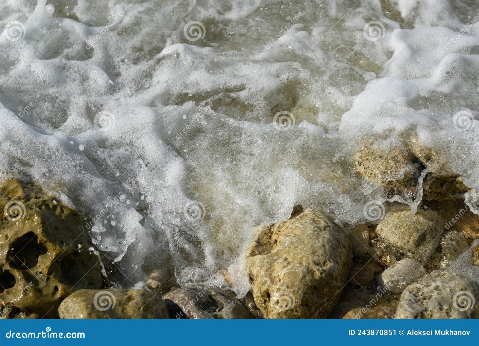 Broken Reef Boulders in Salt Water of Atlantic Ocean Stock Image ...