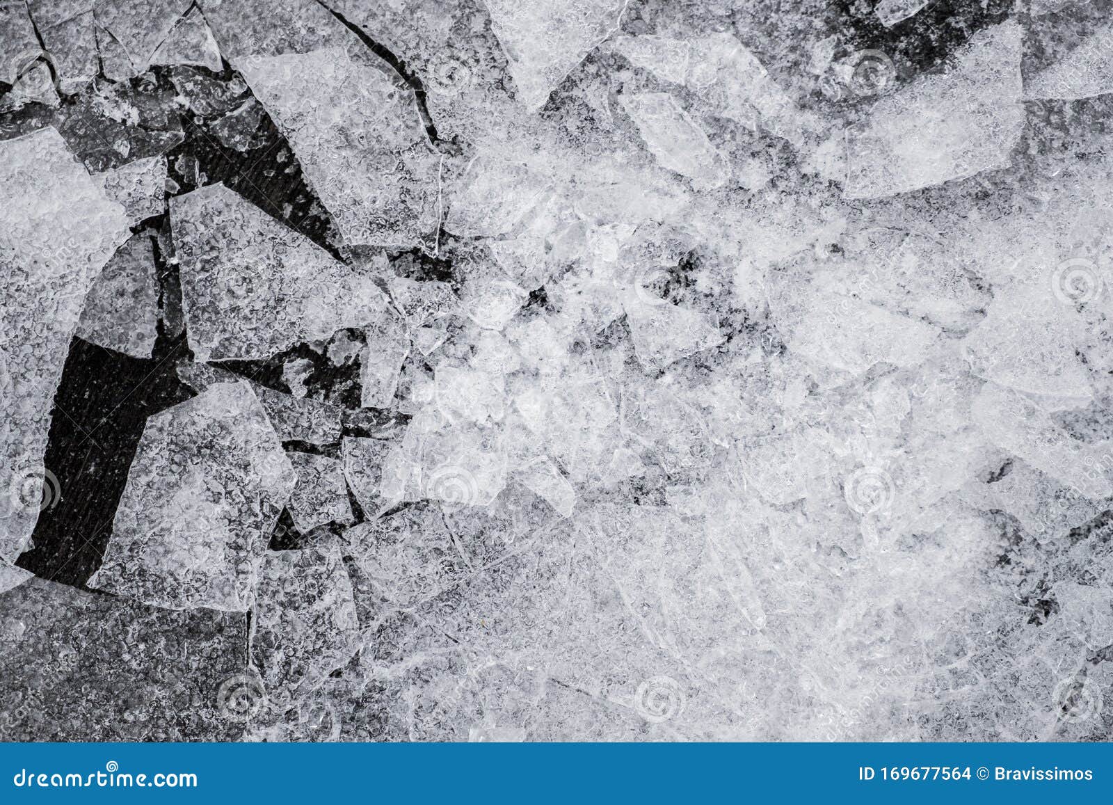 Broken and Refrozen Ice on Water in Top View Stock Photo - Image of ...