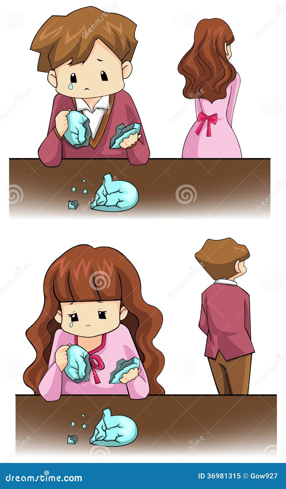 Broken Relationship Cant Be Restore Easily, And So Cartoon Vector ...