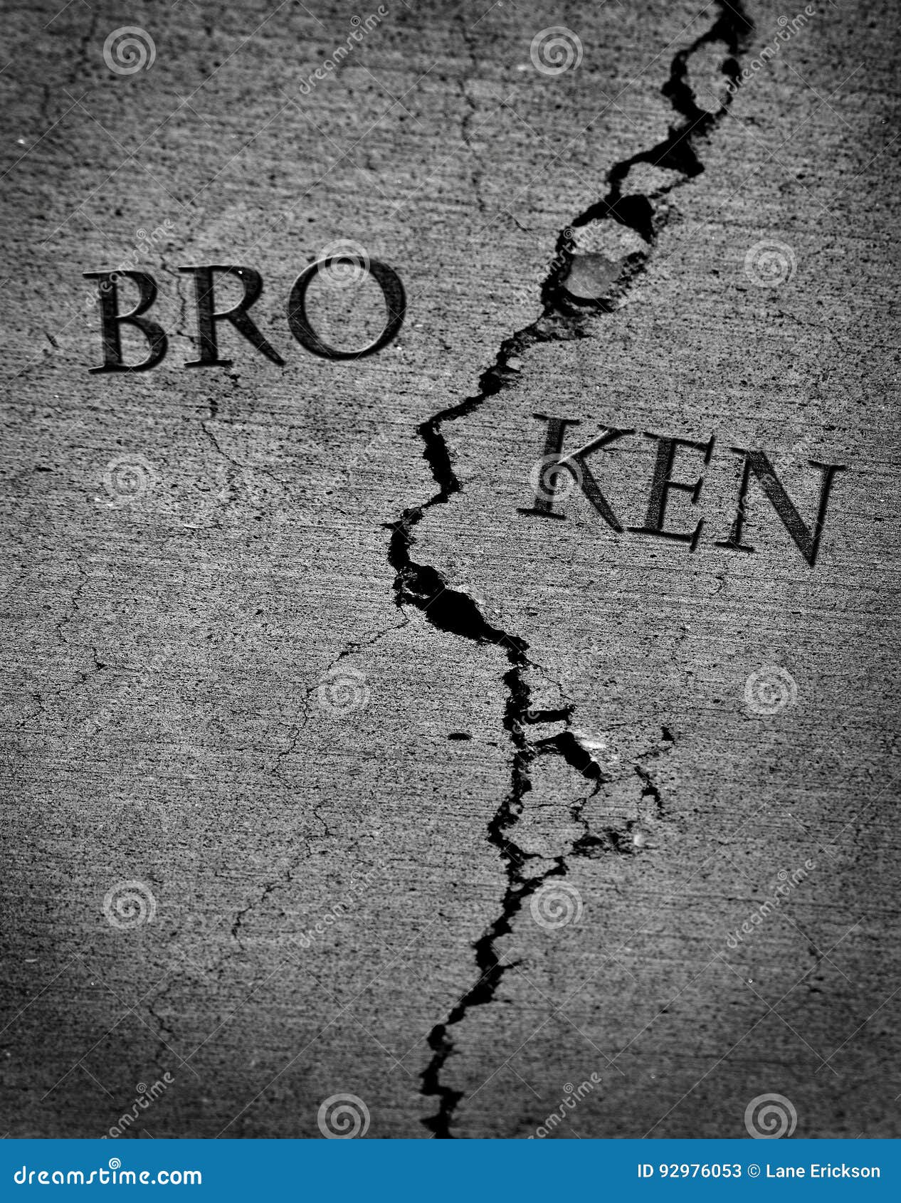 Broken Represented by Cracked Cement Stock Image - Image of concrete ...
