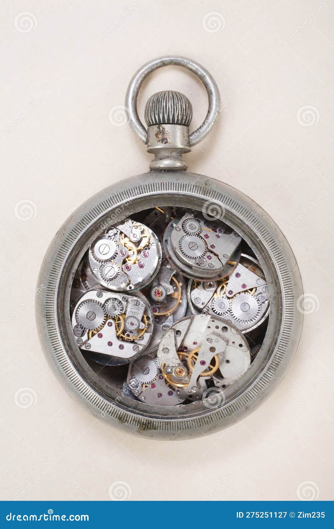 Broken Retro Vintage Pocket Watch Stock Image - Image of minute, wood ...