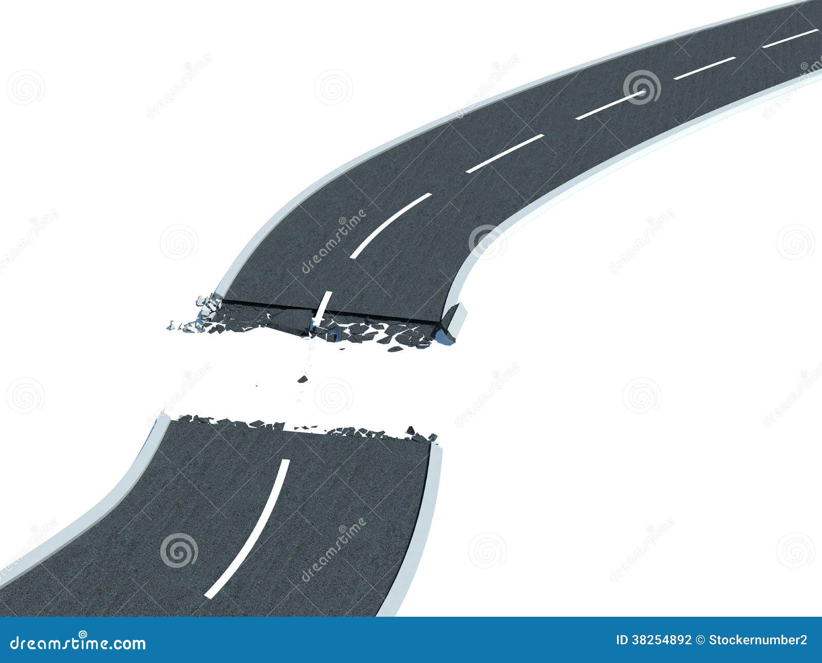 Broken road stock illustration. Illustration of crack - 38254892