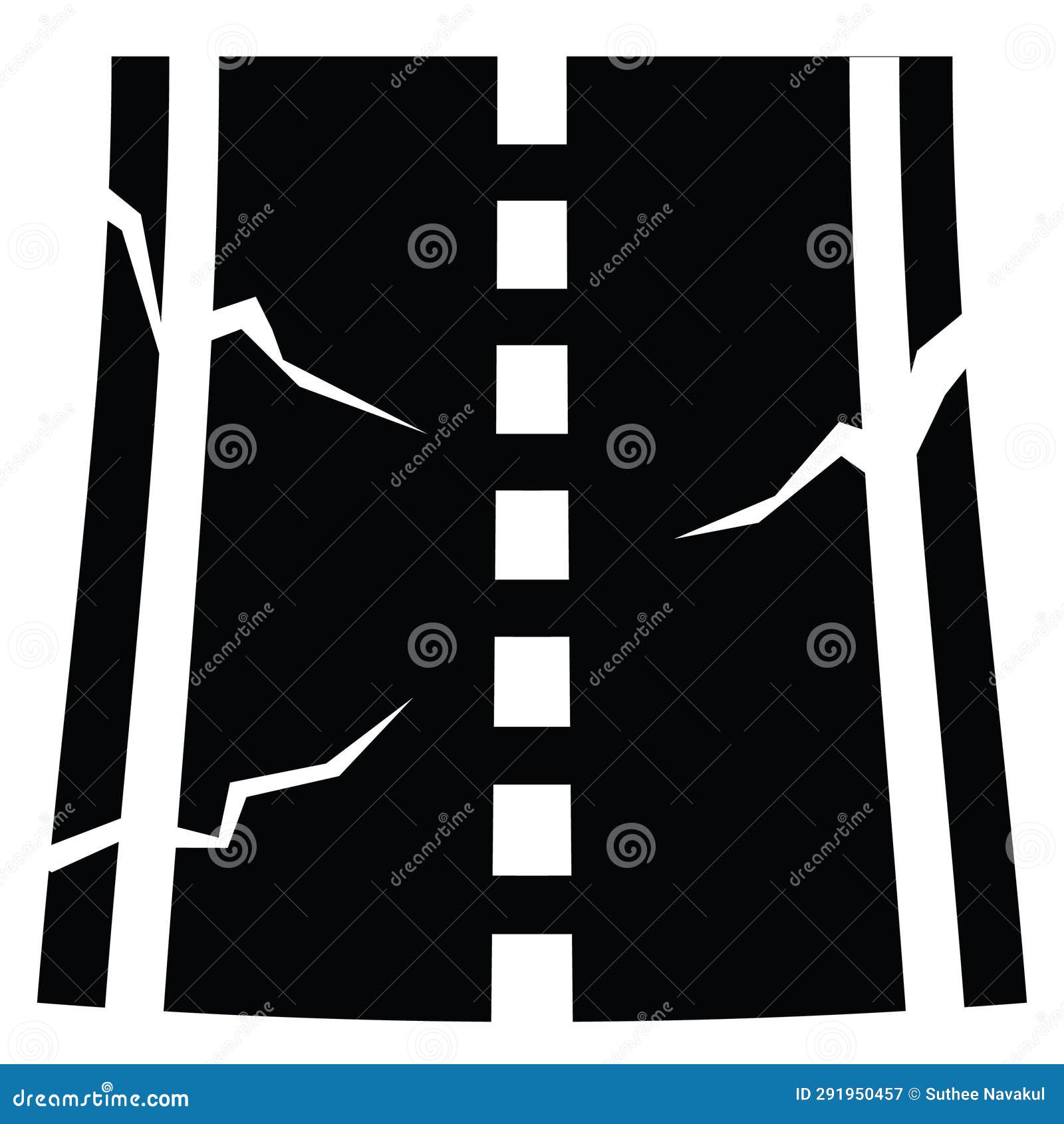 Broken Road Icon. Element of Road and Bridges Construction. Flat Style ...