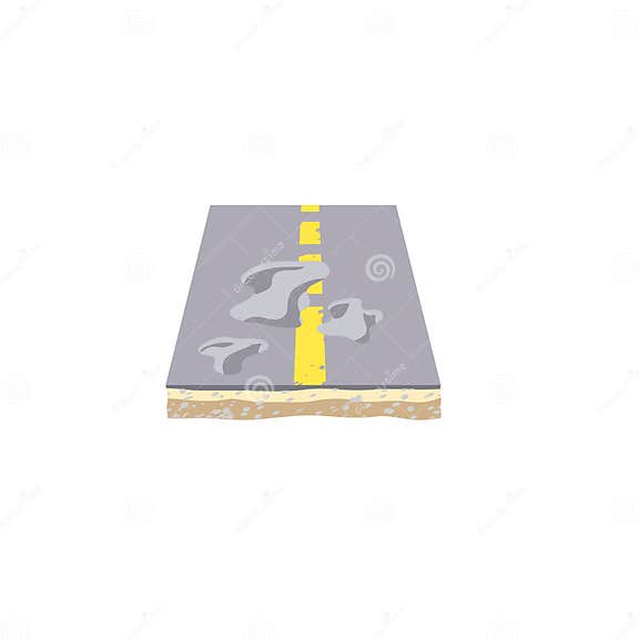 Broken Road Icon Graphic Vector Illustration, Construction Work Sign ...