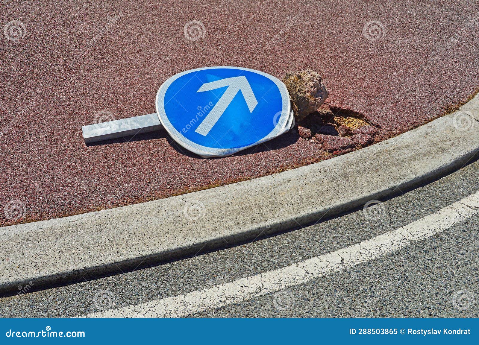 A broken road sign stock image. Image of stone, exterior - 288503865