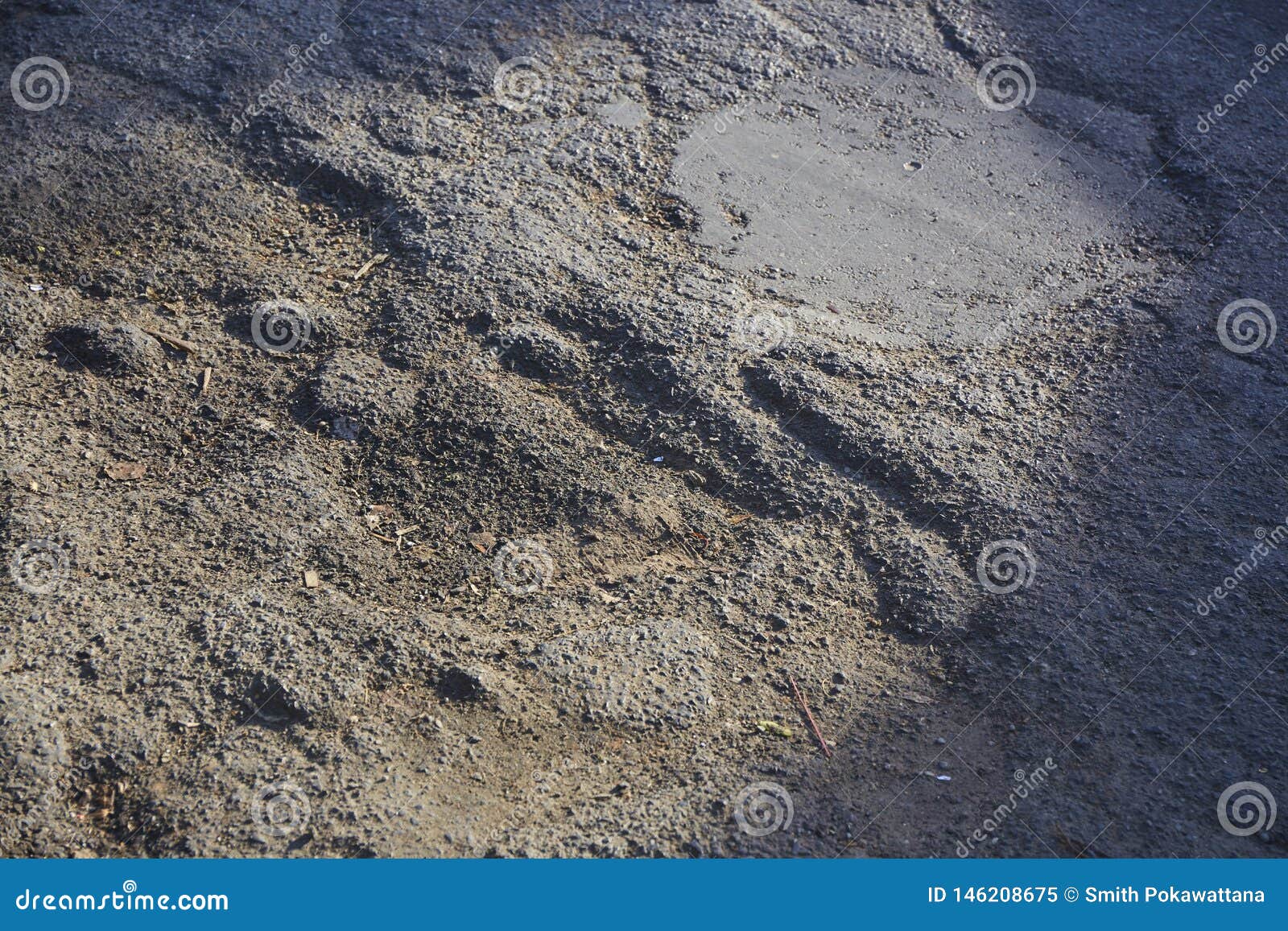 Broken Road Surface, Detail of Broken Road. Stock Image - Image of ...