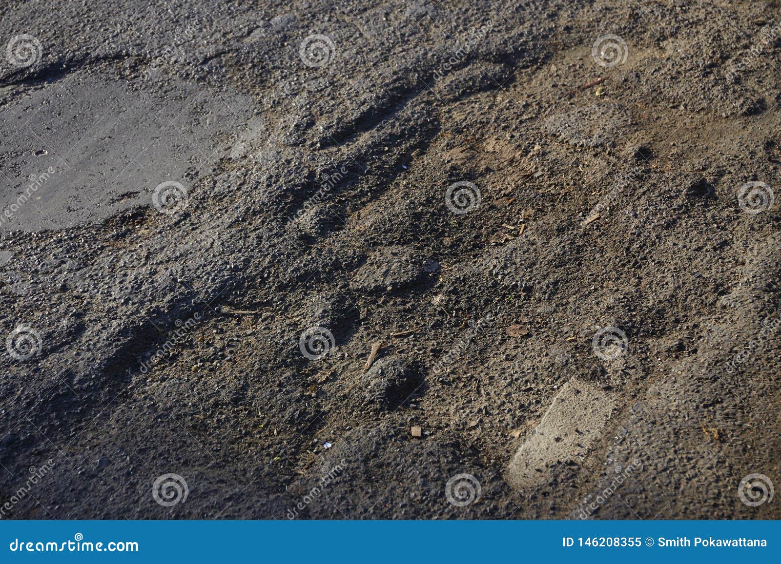 Broken Road Surface, Detail of Broken Road. Stock Image - Image of ...