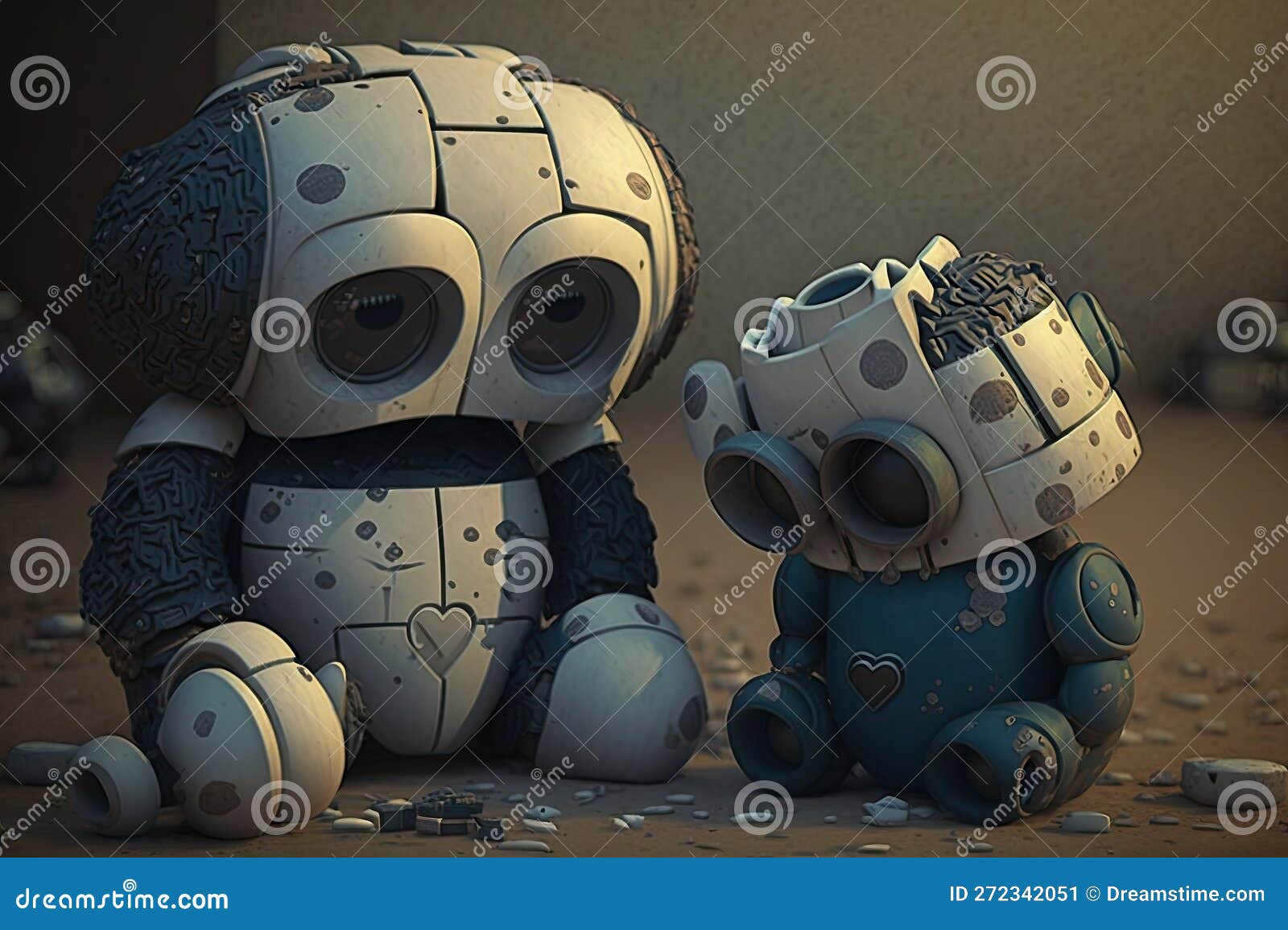 Two Humanoid Dolls Representing A Couple Getting Divorced_6. Generative ...