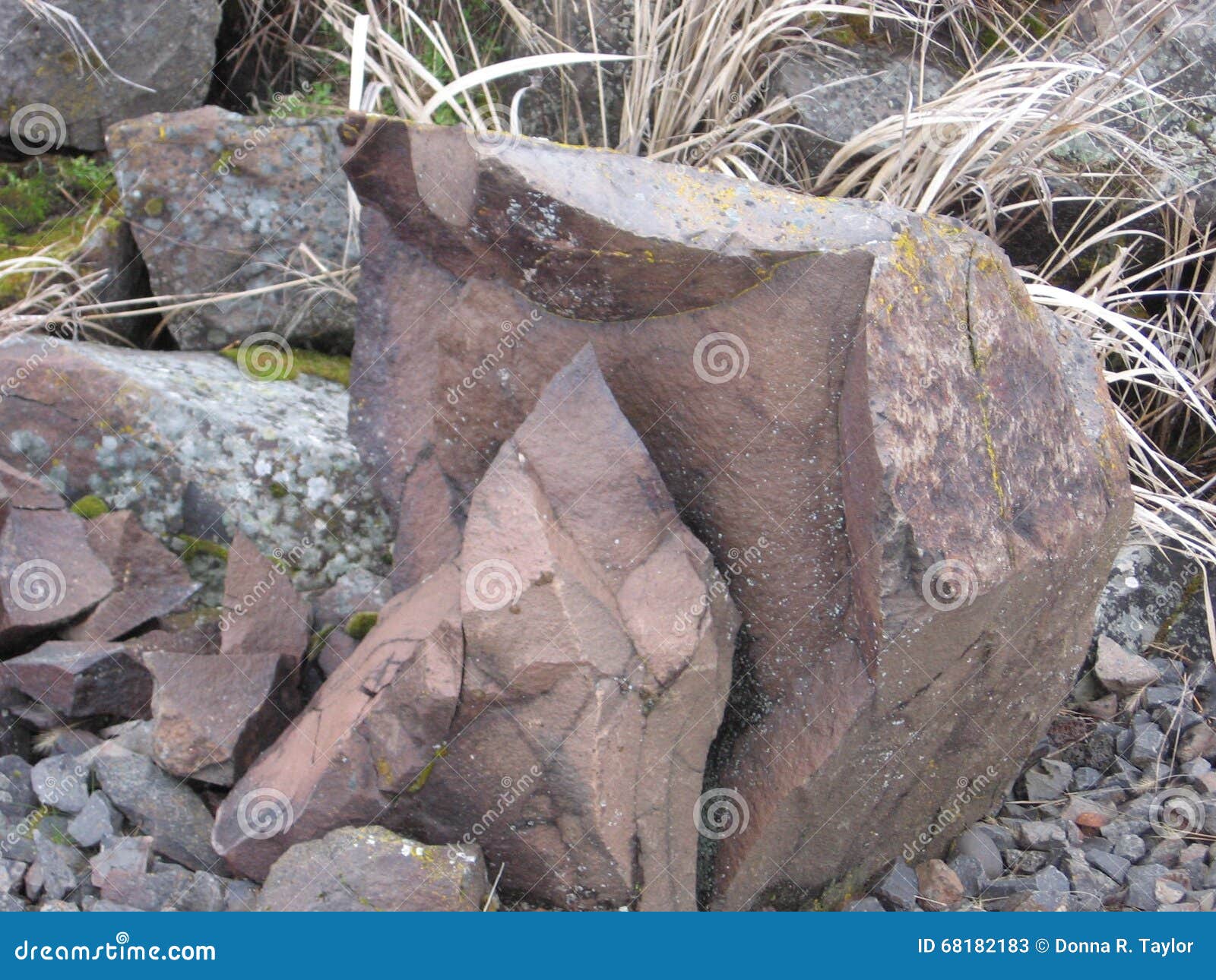 Broken Rock stock image. Image of pointed, split, pebbles - 68182183