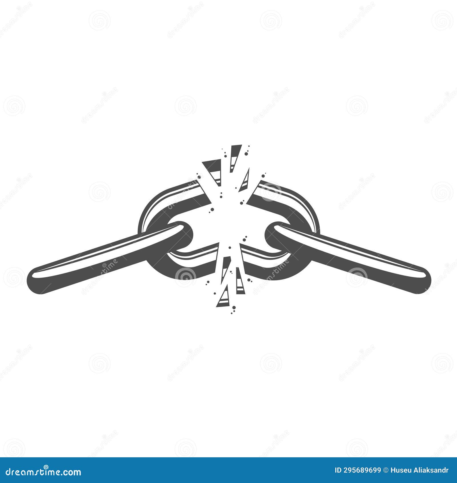 Broken round chain. stock illustration. Illustration of escape - 295689699