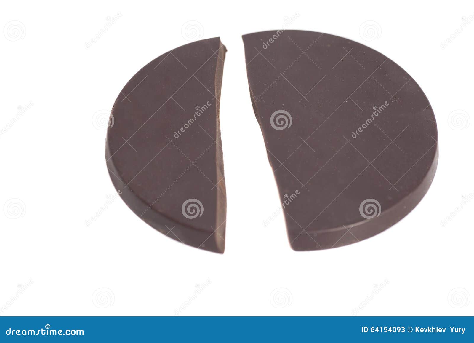 Broken round chocolate bar stock image. Image of dessert - 64154093