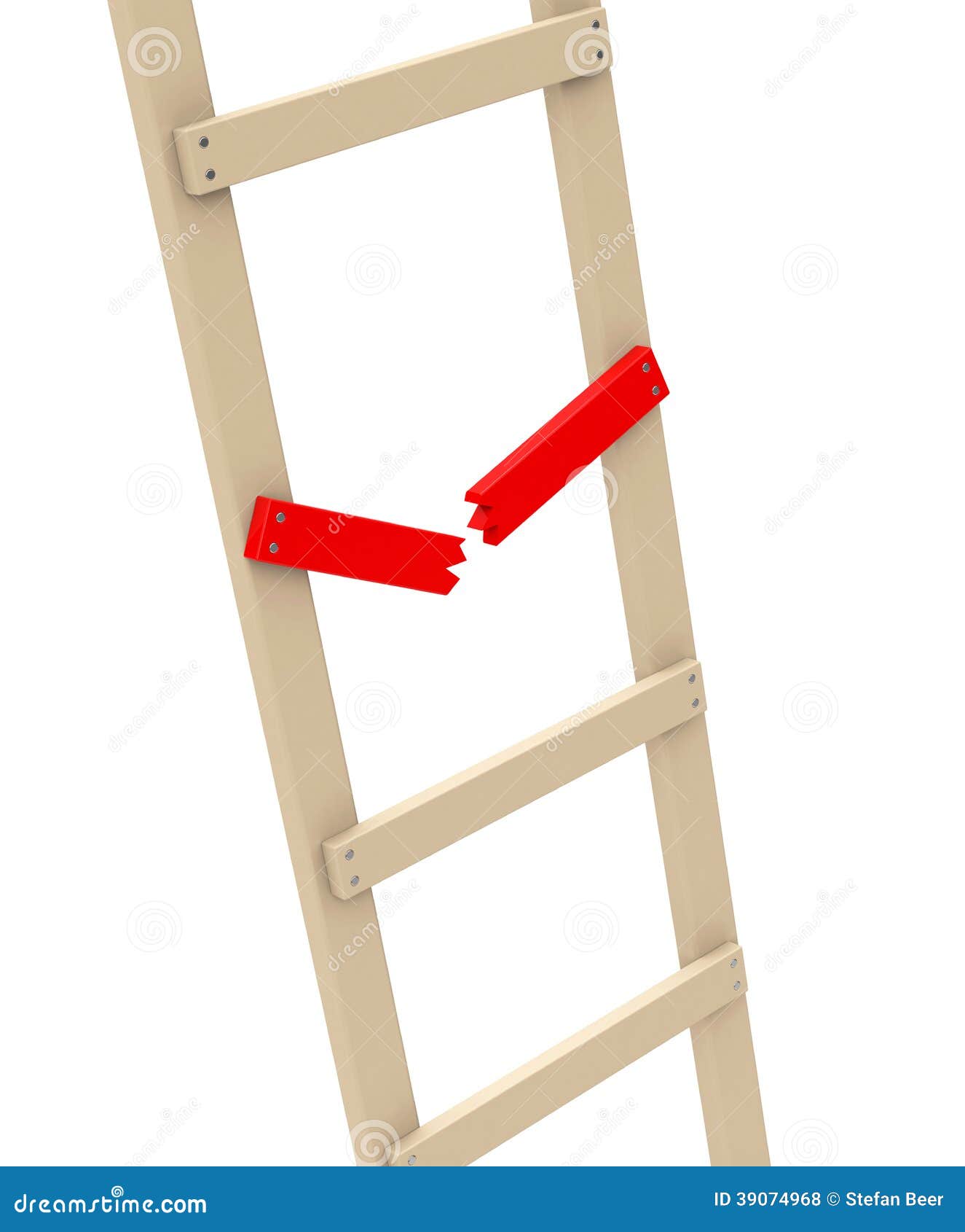The broken rung stock illustration. Illustration of failure - 39074968