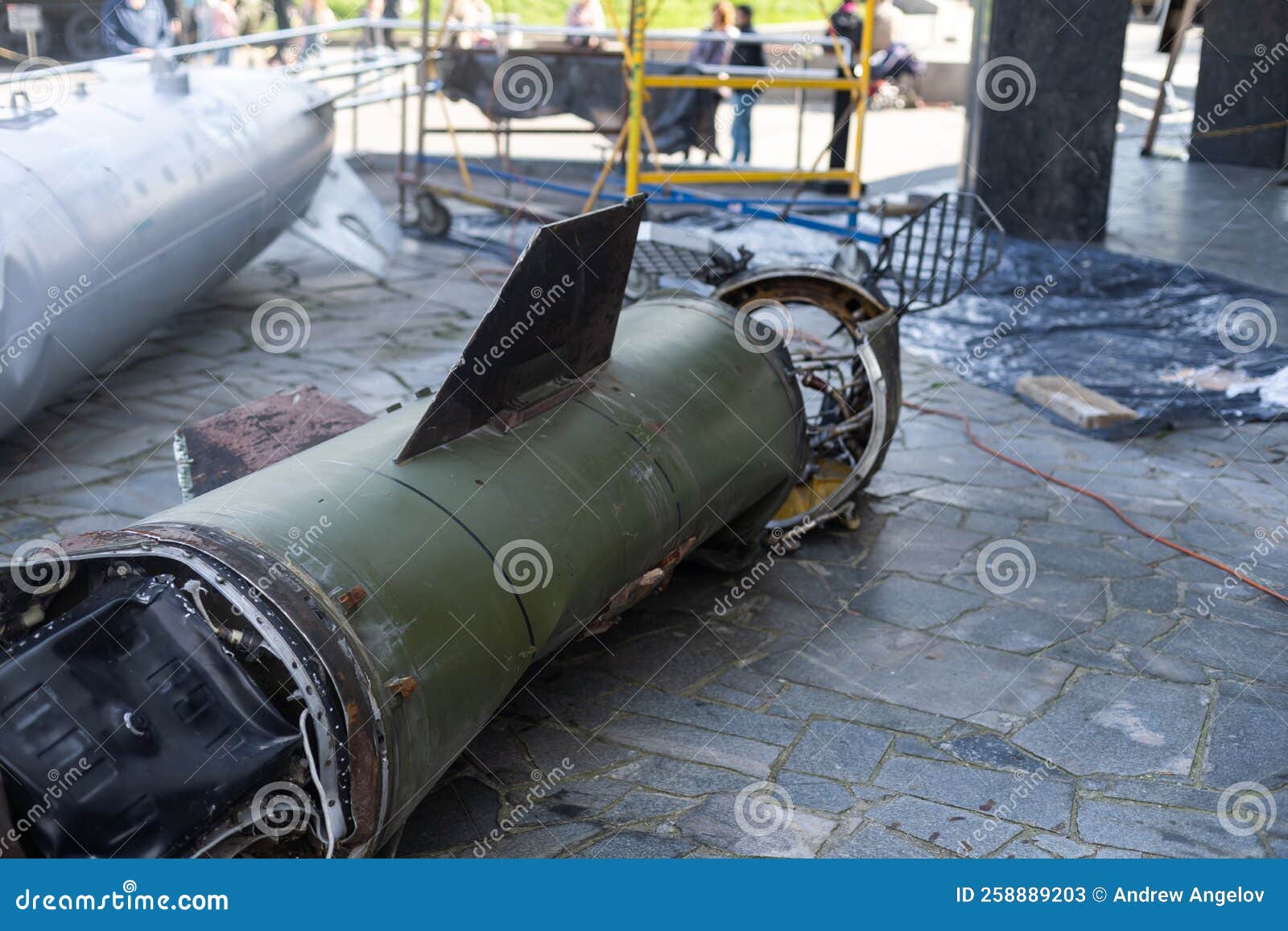 A Broken Russian Military Missile in Kyiv Stock Image - Image of ...