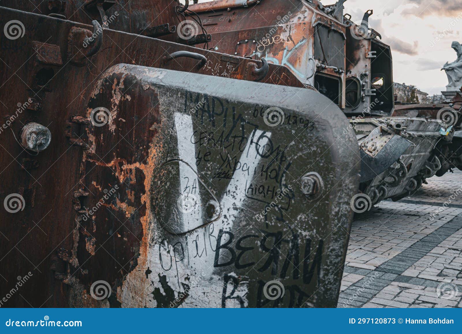 A Broken Russian Tank is on Display Editorial Stock Photo - Image of ...