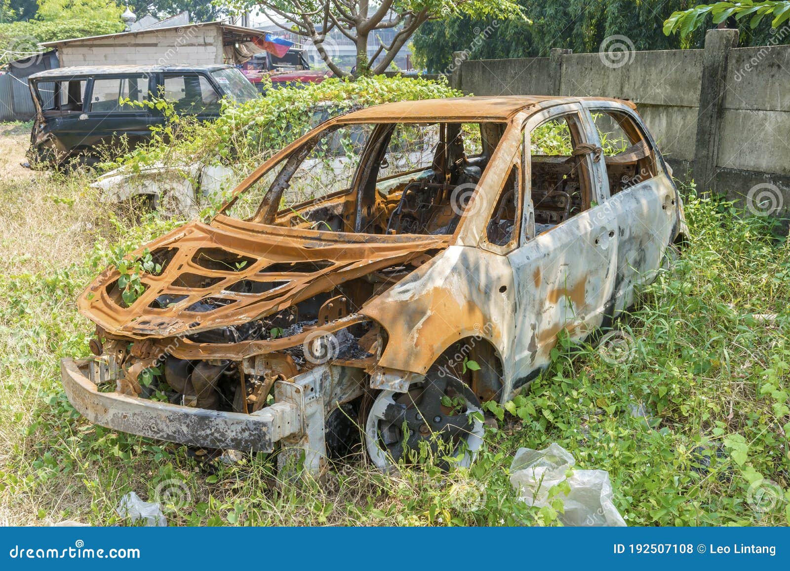 Broken Rusty Car because of the Crash Accident Stock Photo - Image of ...