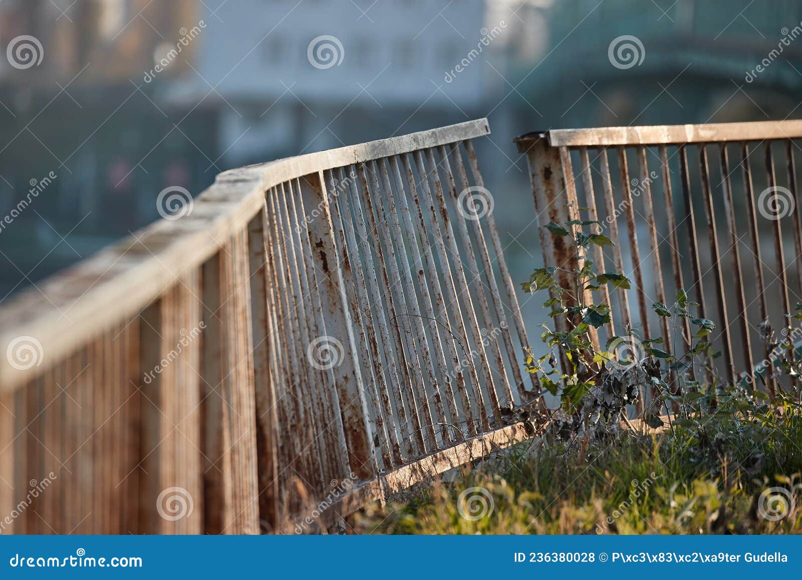 Broken Rusty Railing Ona Bridge Stock Photo - Image of decaying ...