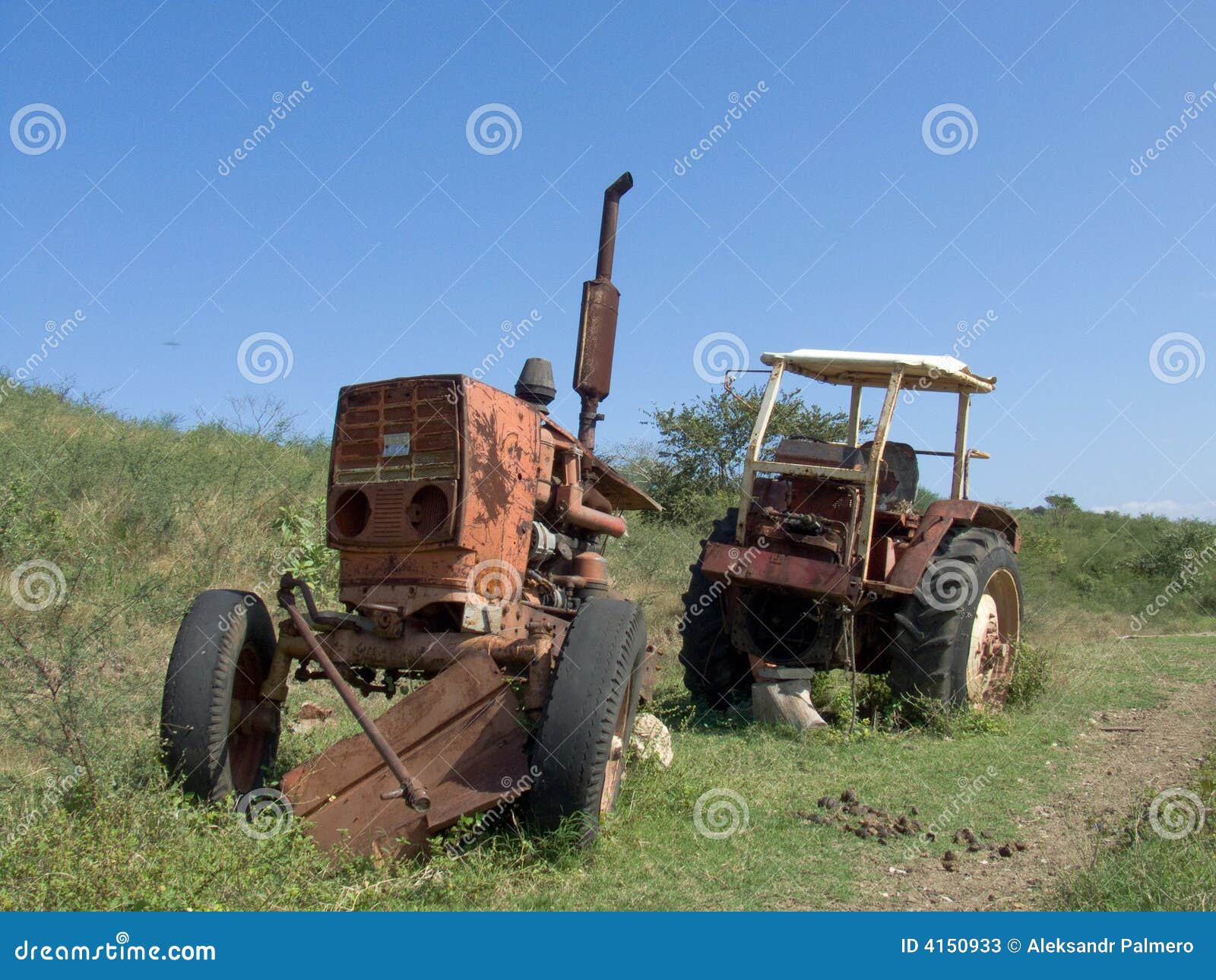 Broken Rusty Wheelbarrow Damaged By Metal Corrosion Stock Photo ...