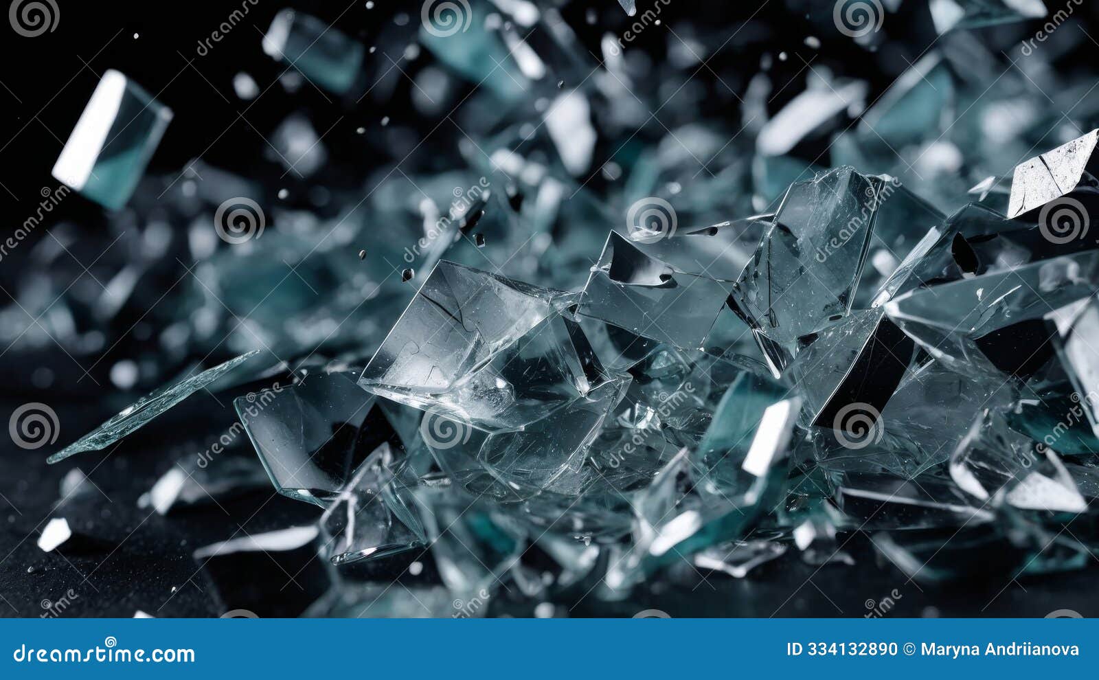 Broken Safety Glass is Exploding and Flying through the Air Stock Photo ...