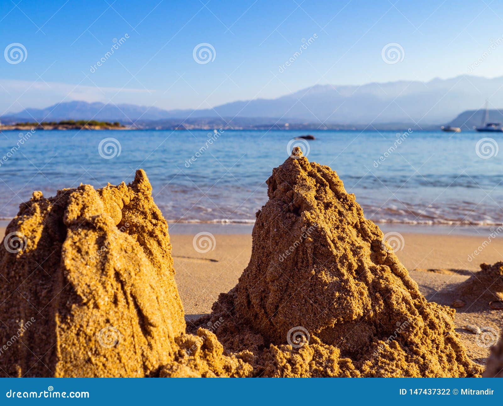 Broken Toy Car In The Sand. Abandoned Blue Truck In The Sandbox. Photo ...