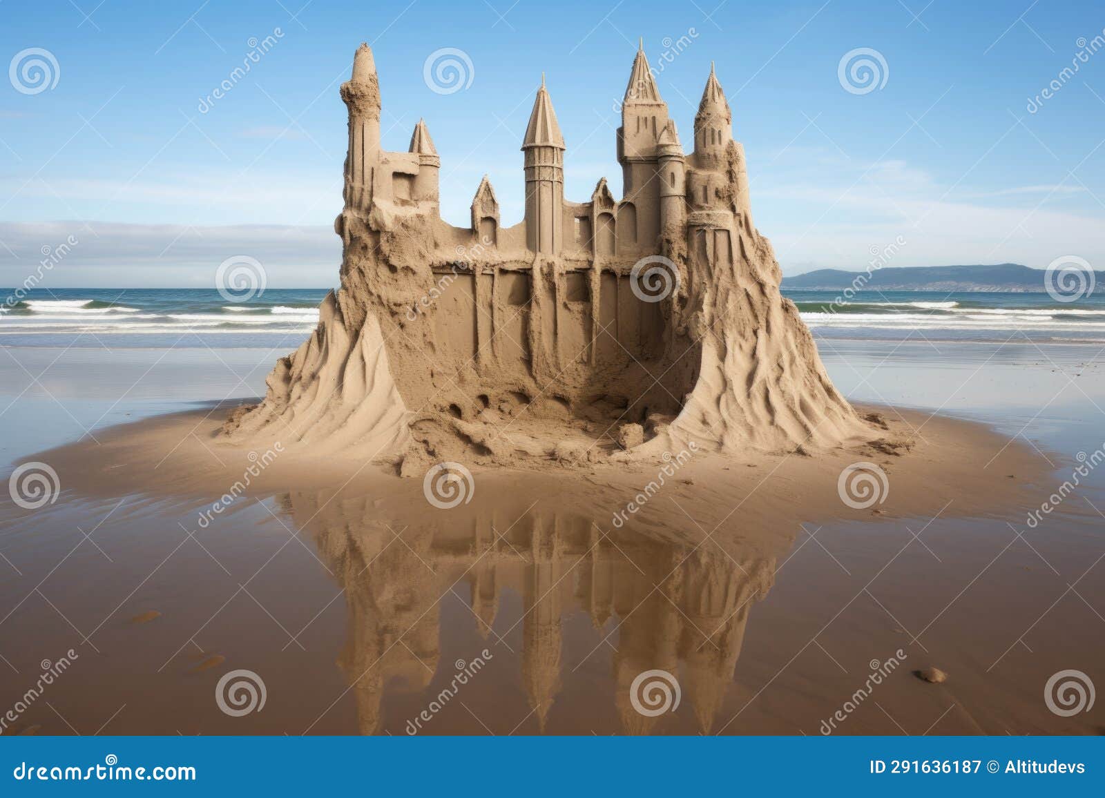 A Broken Sandcastle with Two Separate Halves Stock Image - Image of ...