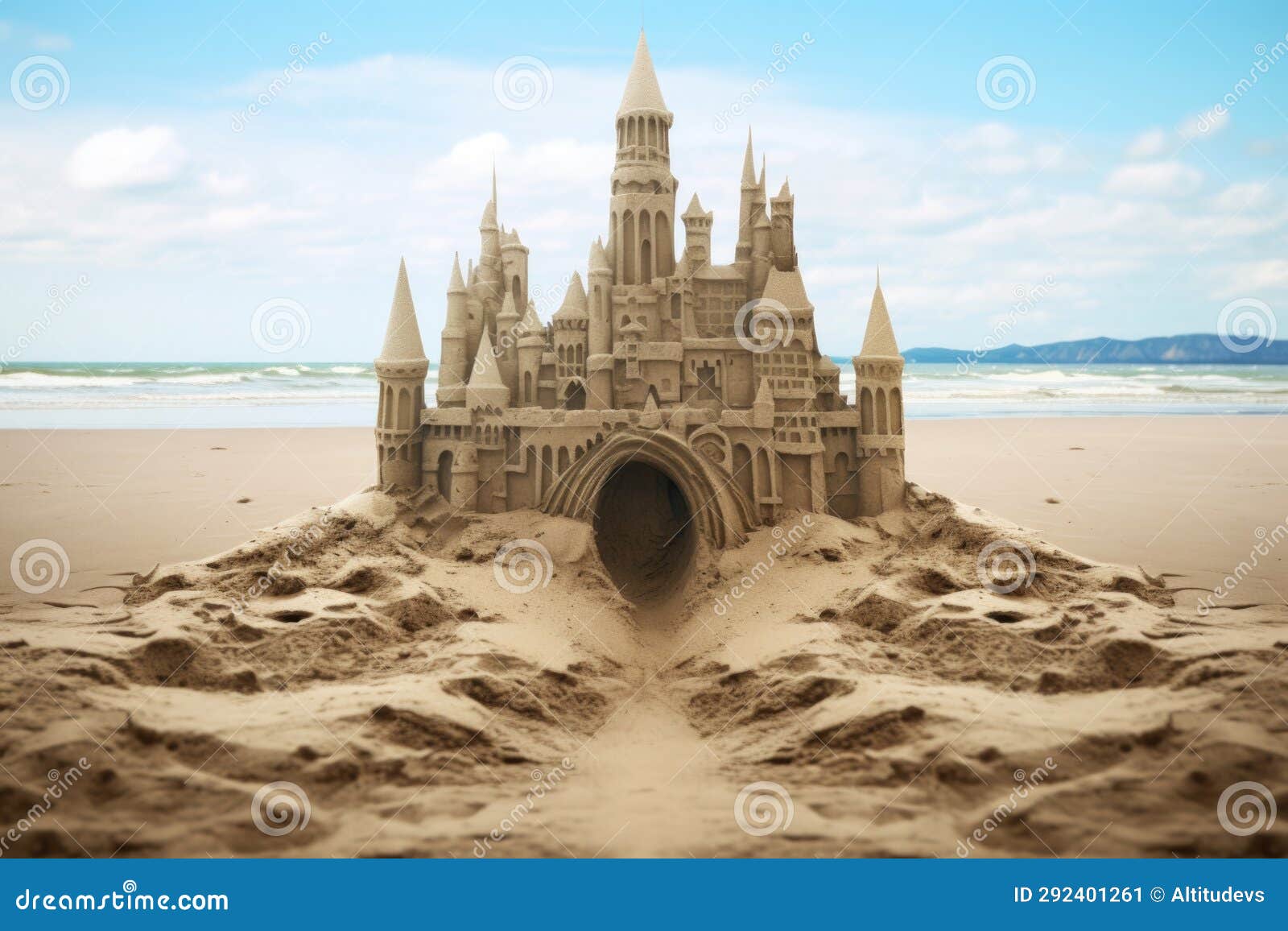 A Broken Sandcastle with Two Separate Halves Stock Image - Image of ...