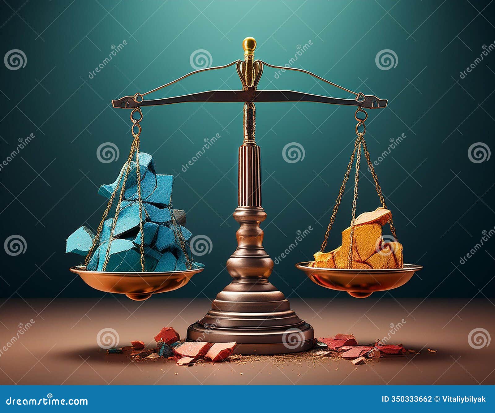 Broken Scale with Unequal Weights, Illustrating Disparity and ...